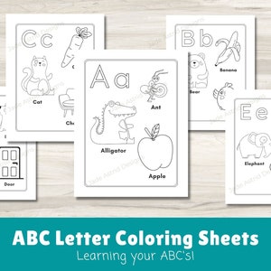 Learning the Alphabet Worksheets | A-Z Coloring Pages for Children ...
