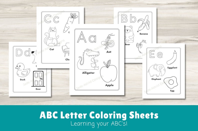 Learning the Alphabet Worksheets | A-Z Coloring Pages for Children ...