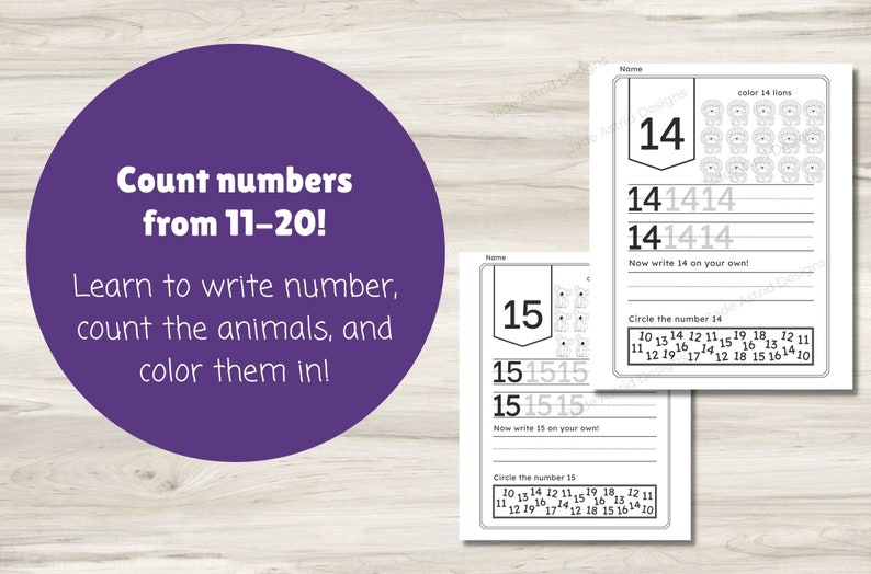 Counting Numbers 10-20 | Activity Sheets | Writing Numbers | Printable ...