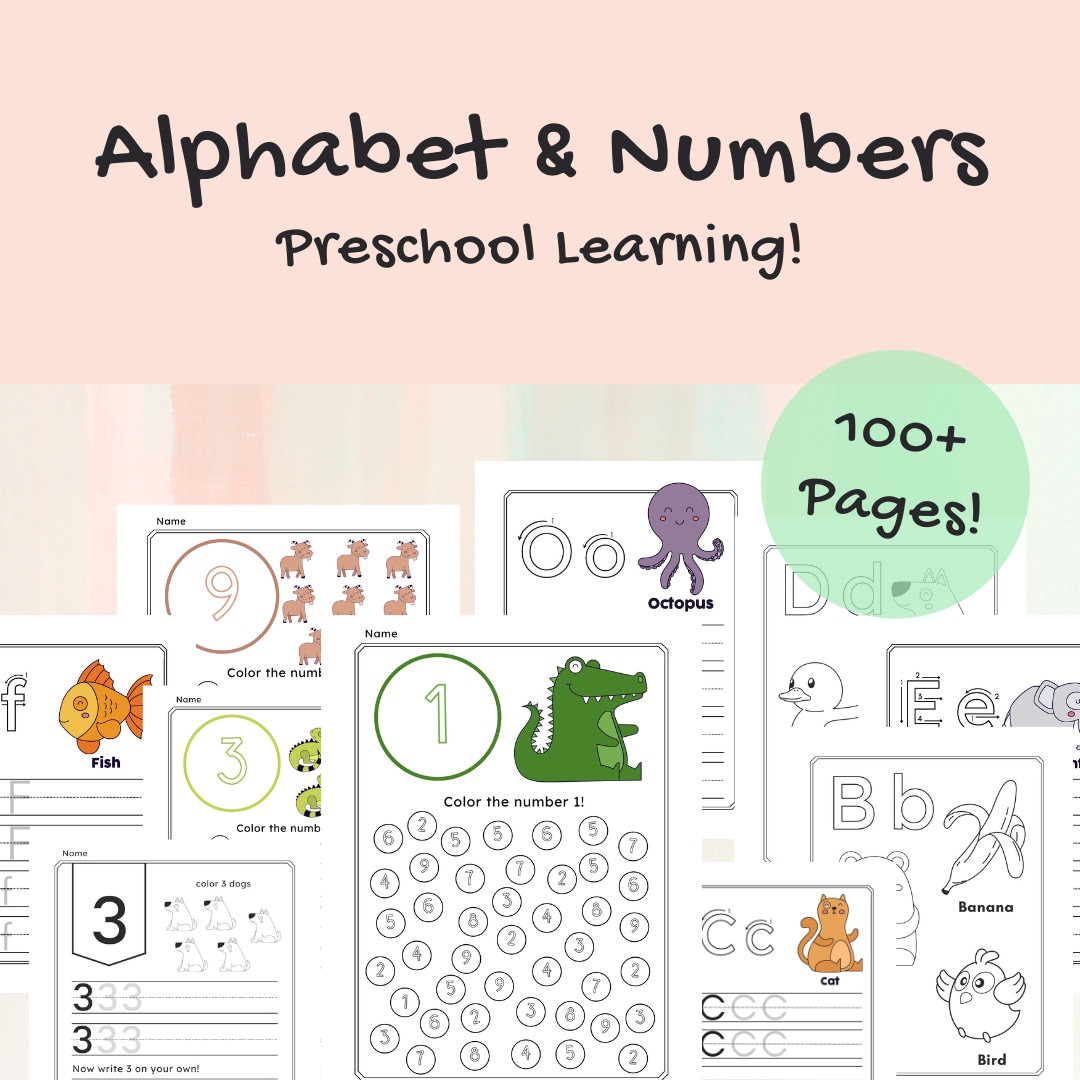 Preschool Writing | Alphabet and Numbers | Number Tracing Worksheets ...