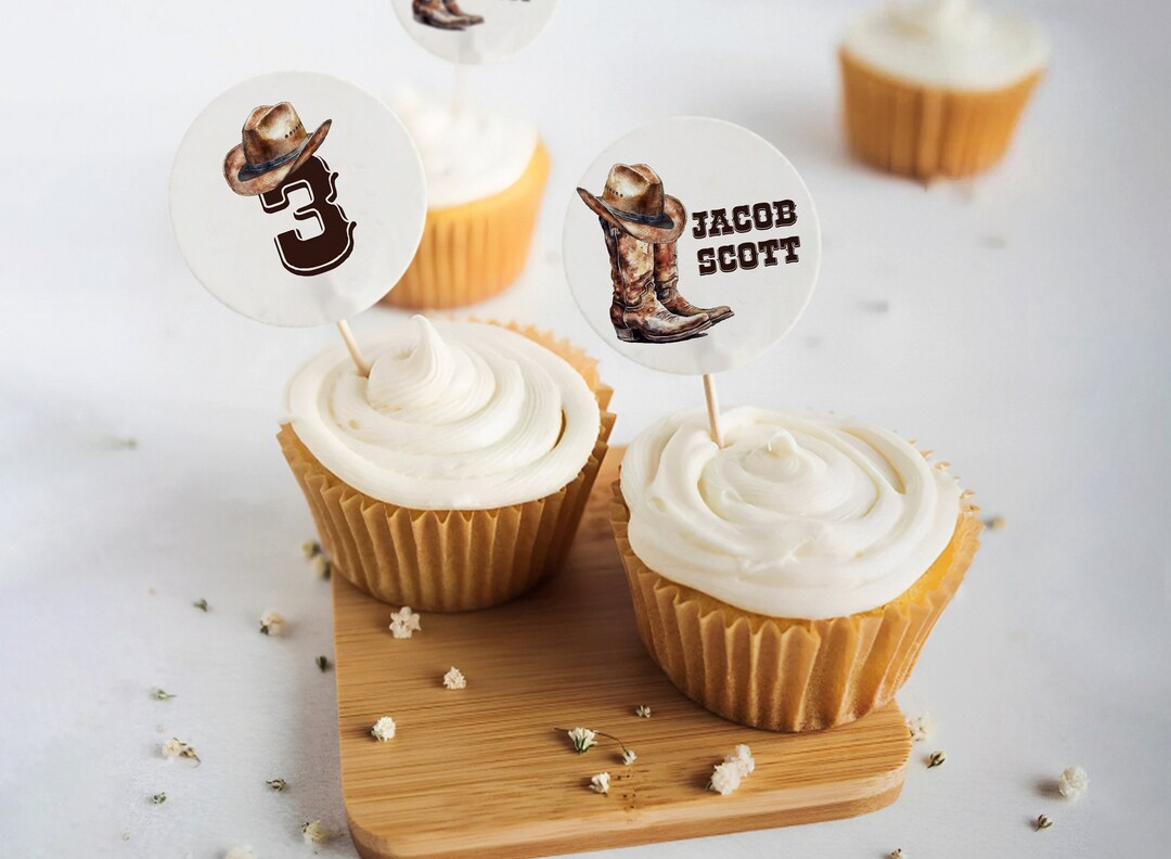 Wild West Birthday Cupcake Toppers -cowboy Theme Party Decorations ...