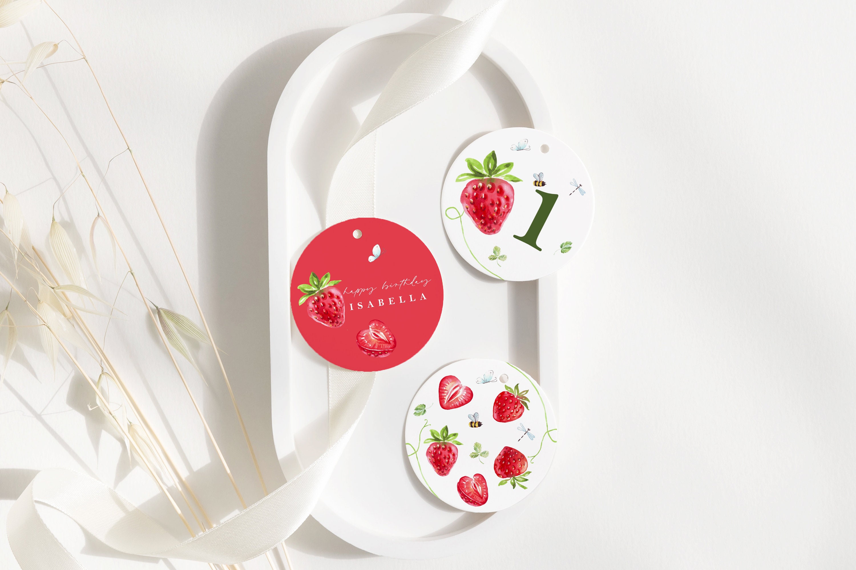 Strawberry Birthday Food Tent: Berry Sweet Party Decor (editable ...