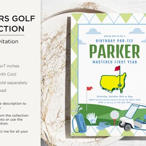 Masters Golf Birthday Invitation - Golf First Birthday Invite ...