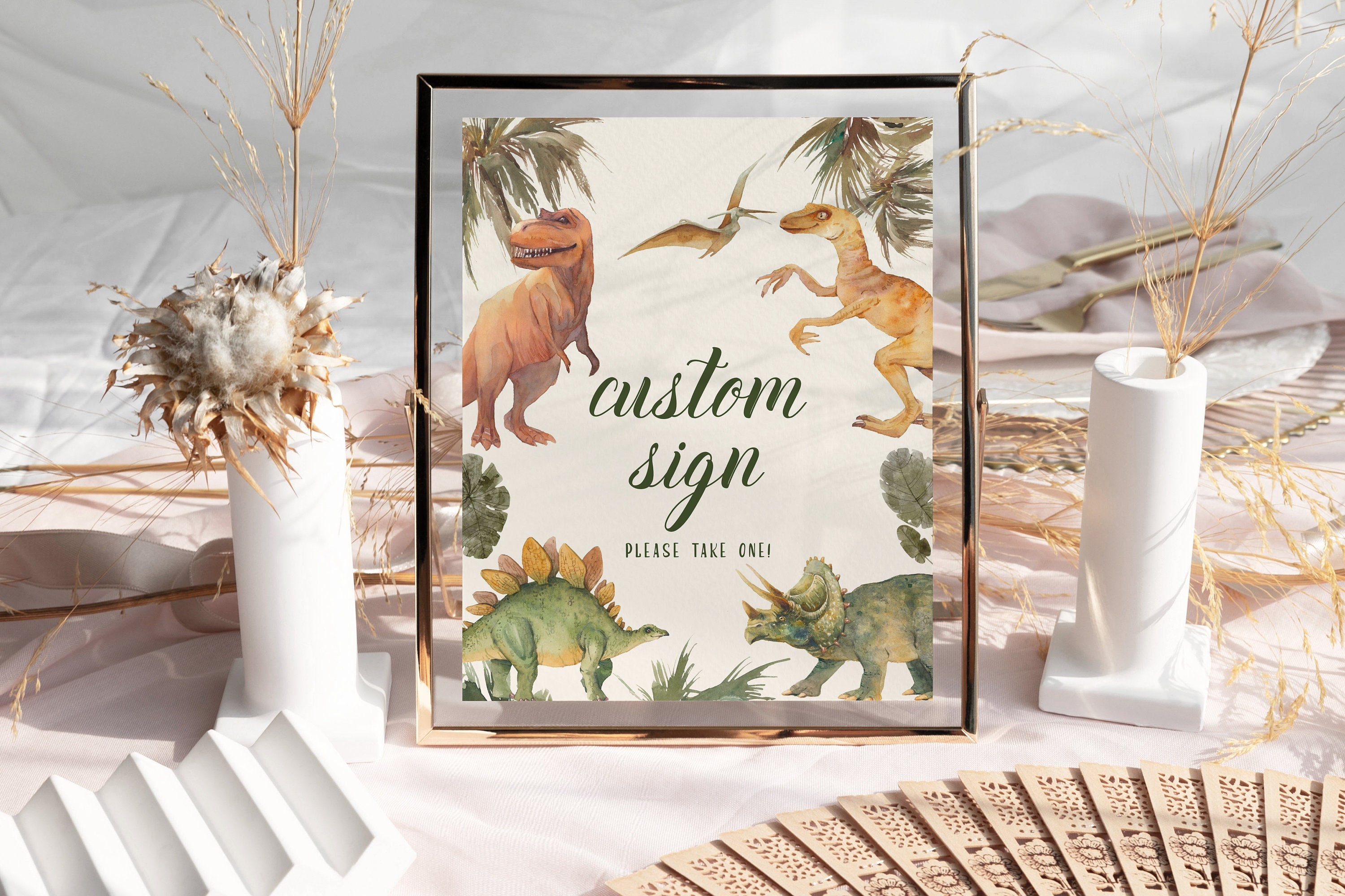 Dinosaur Birthday Table Sign Custom Jurassic Theme Party Decor Dino ...