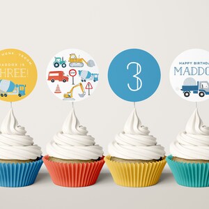 Transportation Birthday Backdrop: Trucks, Cars Party Banner (editable ...