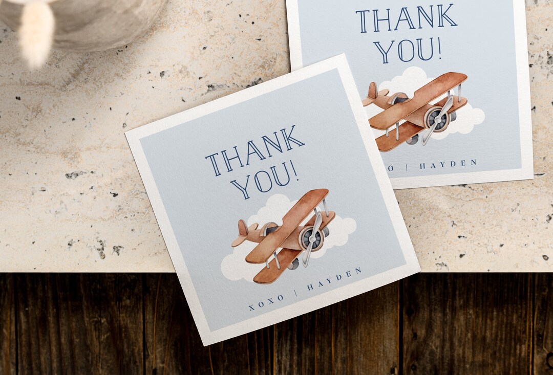 Airplane Birthday Favor Tags Template Personalized Aviation Theme Gift ...