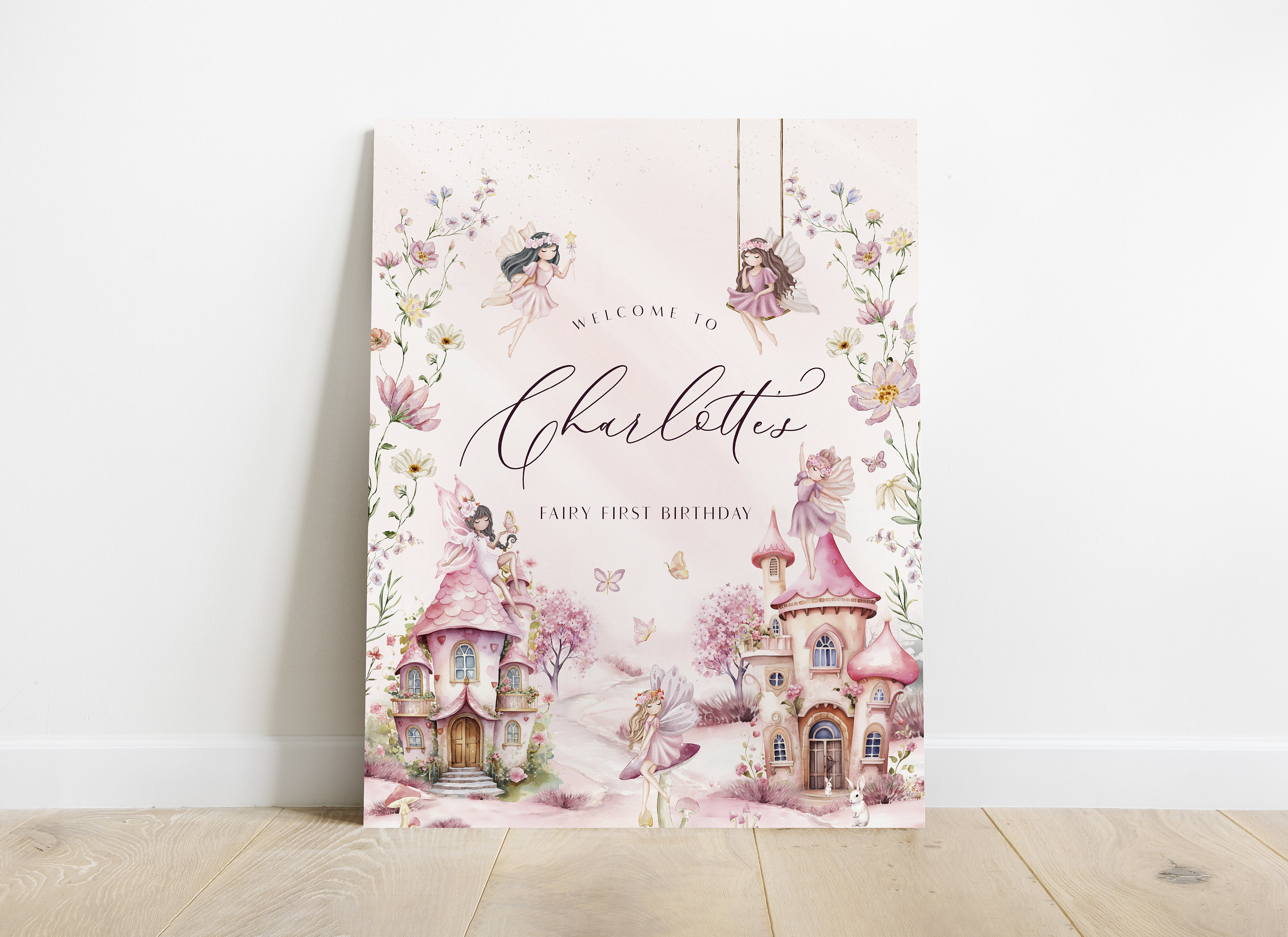 Fairy Birthday Welcome Sign Fairy First Birthday Party Decor Magical ...