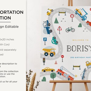Transportation Birthday Welcome Sign City Transportation - Etsy