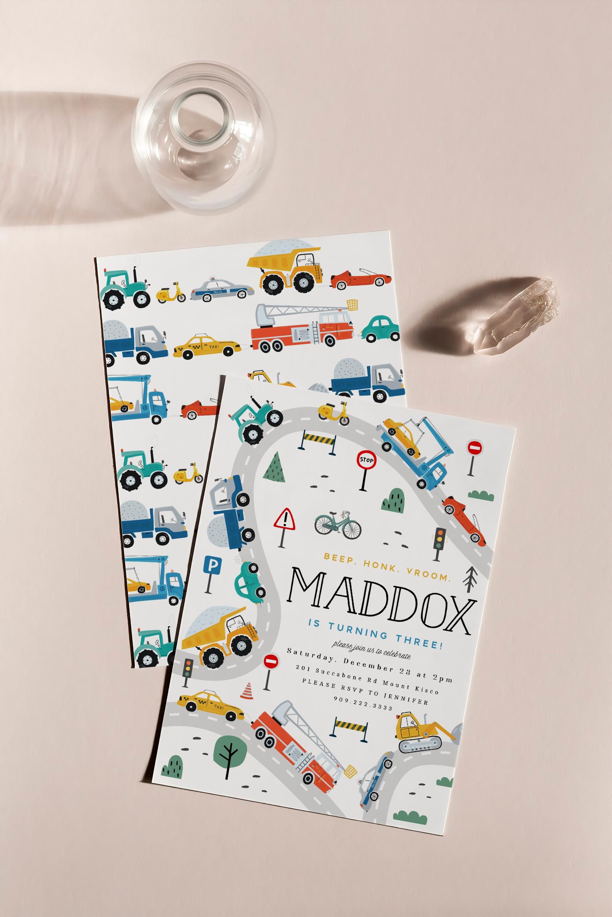 Transportation Birthday Table Sign: Editable Vehicle Theme Party Decor ...