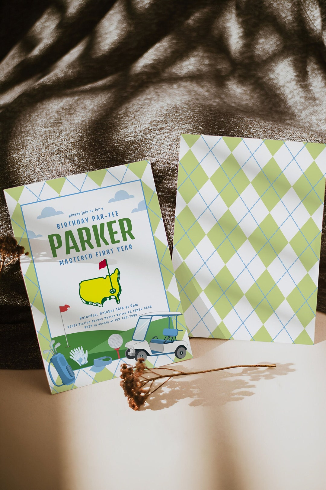 Masters Golf Birthday Invitation - Golf First Birthday Invite ...