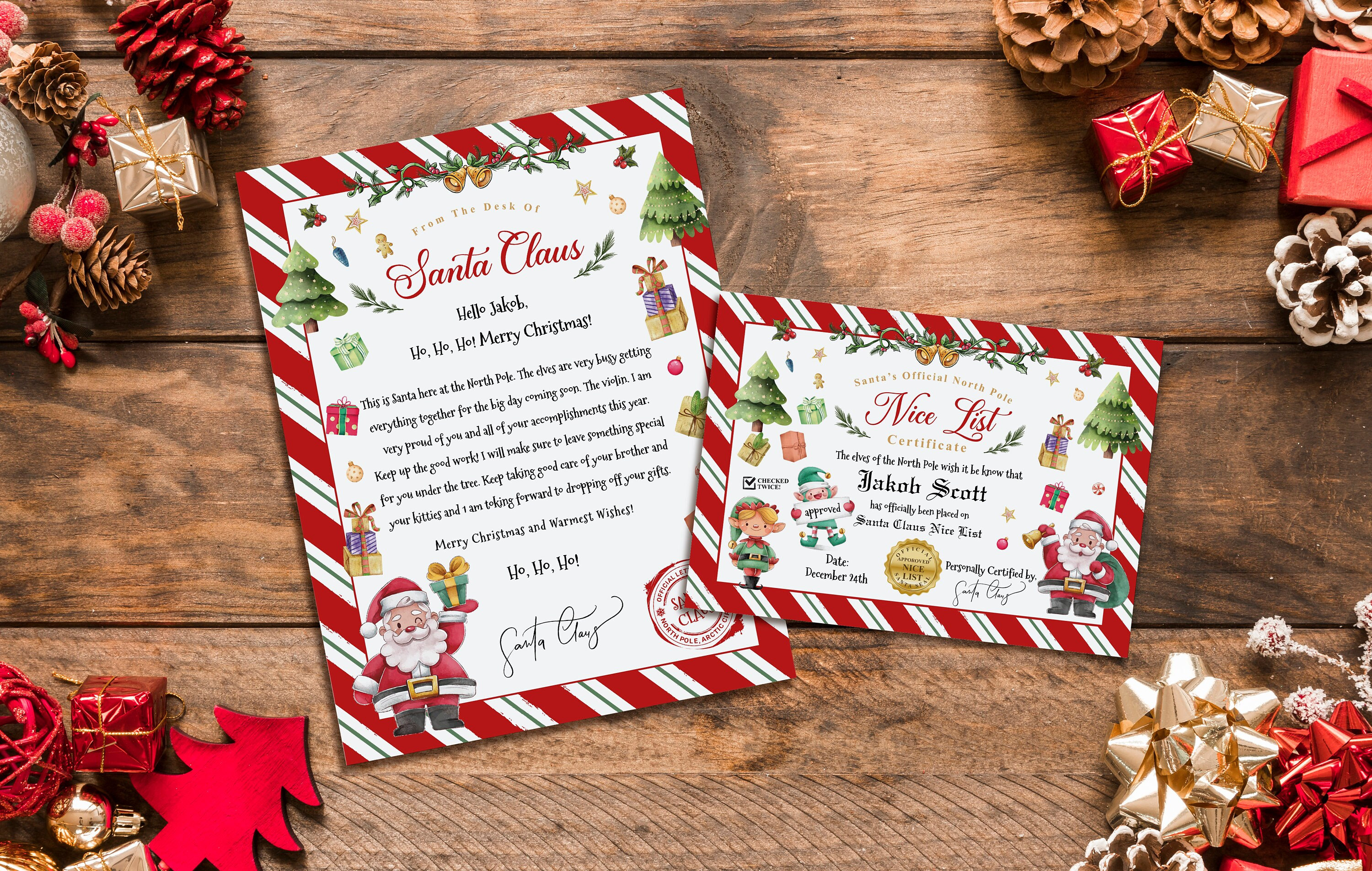 Official Letter From Santa Claus Greetings From Santa Claus Editable ...