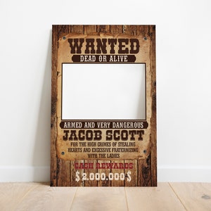 Wanted Photo Booth Prop Frame - Wild West Printable Photo Booth ...
