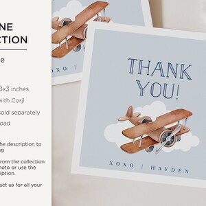 Airplane Birthday Favor Tags Template Personalized Aviation Theme Gift ...