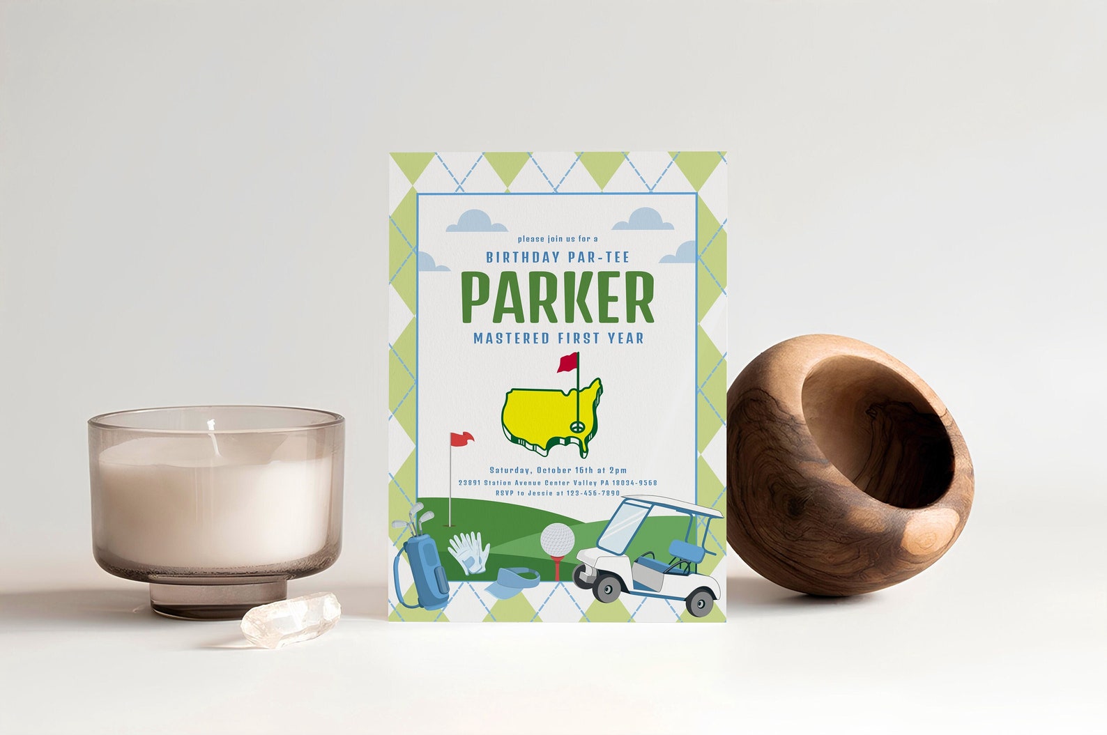 Masters Golf Birthday Invitation Golf First Birthday Invite Mastered ...