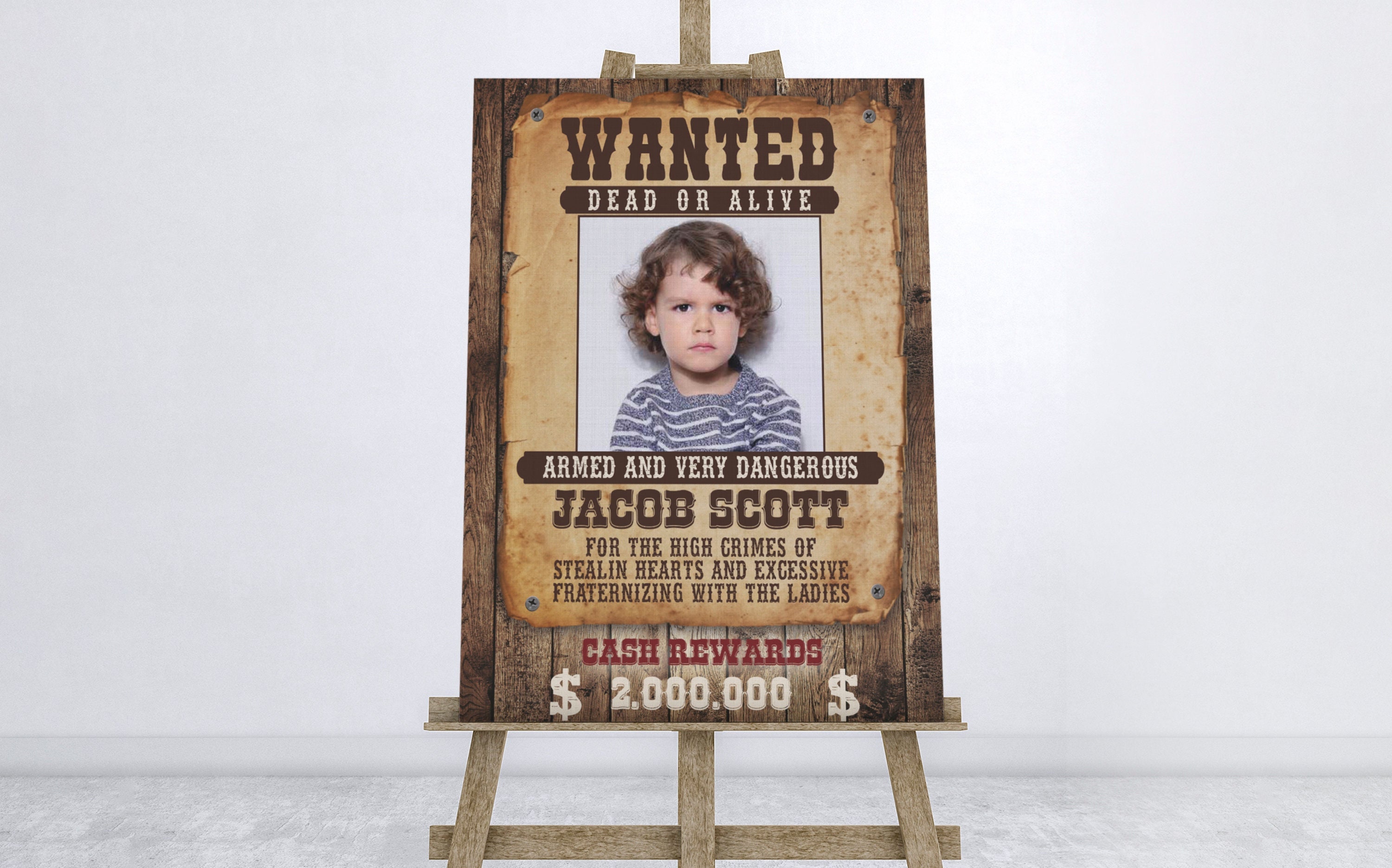 Custom Wanted Birthday Welcome Sign, Wanted Theme Birthday, Editable ...