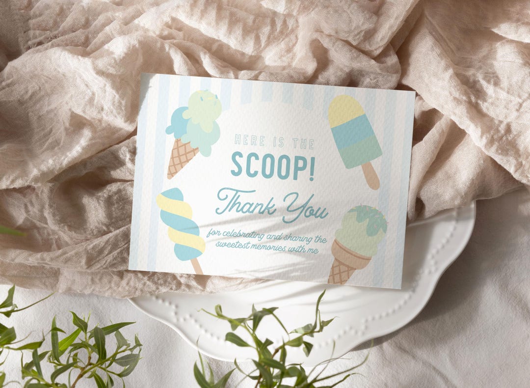 Ice Cream Birthday Favor Tags Template - Summer Theme Gift Tags - Here ...