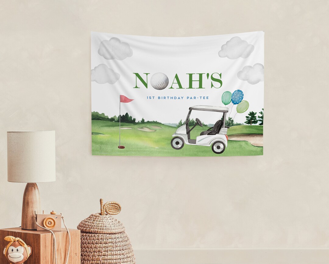 Golf Birthday Backdrop Custom Golf First Theme Party Banner Masters ...