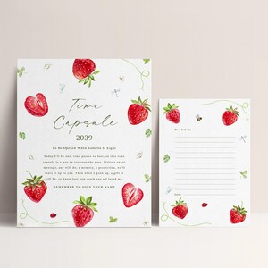 Strawberry Birthday Favor Tags Template - Personalized Berry First ...