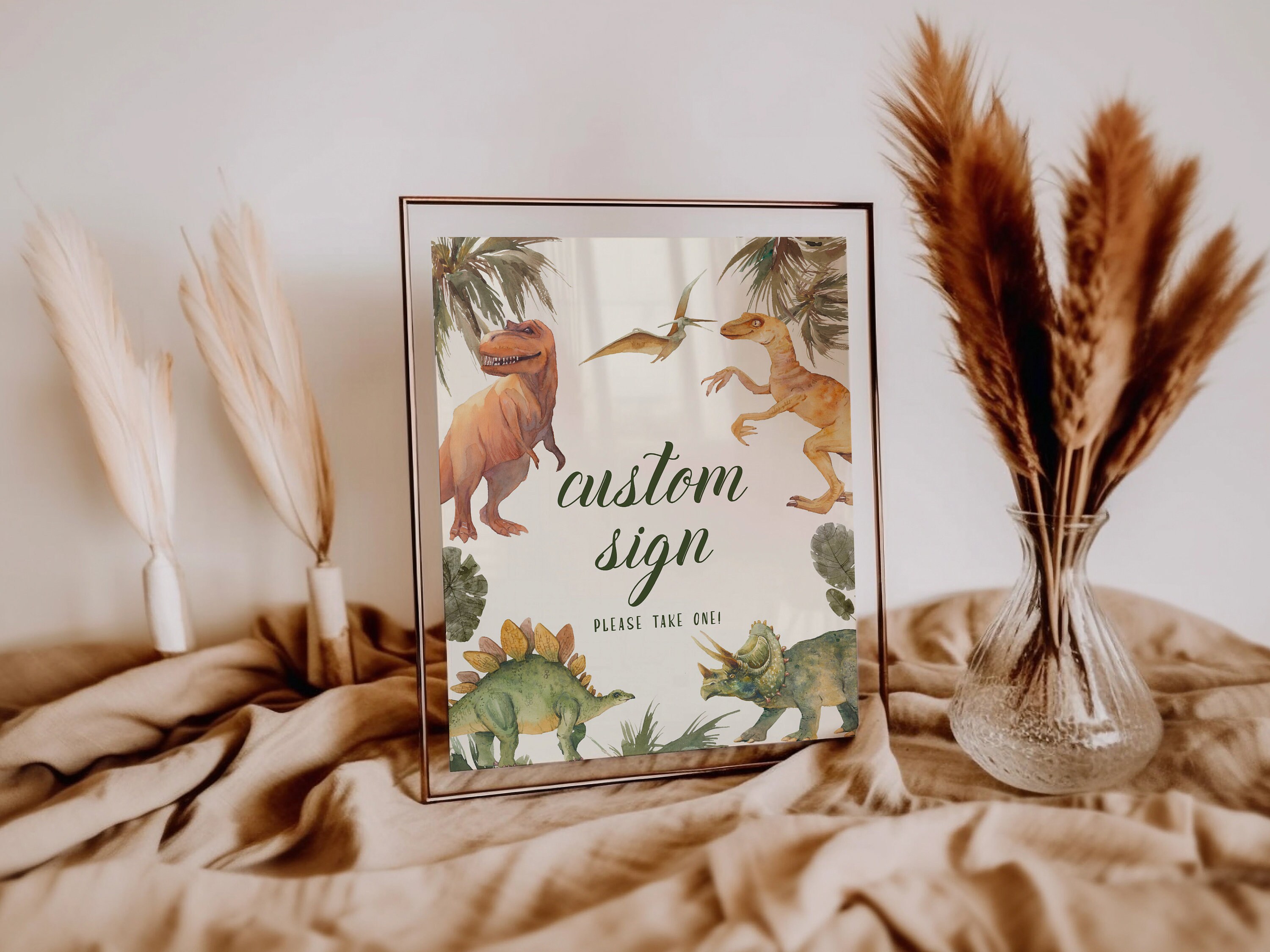 Dinosaur Birthday Table Sign: Custom Jurassic Party Decor (digital ...