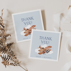 Airplane Birthday Favor Tags Template Personalized Aviation Theme Gift ...