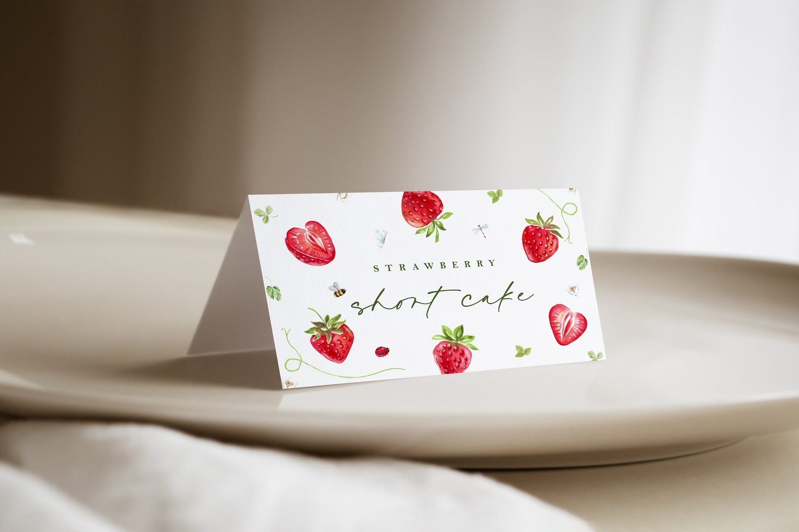 Strawberry Birthday Food Tent: Berry Sweet Party Decor (editable ...