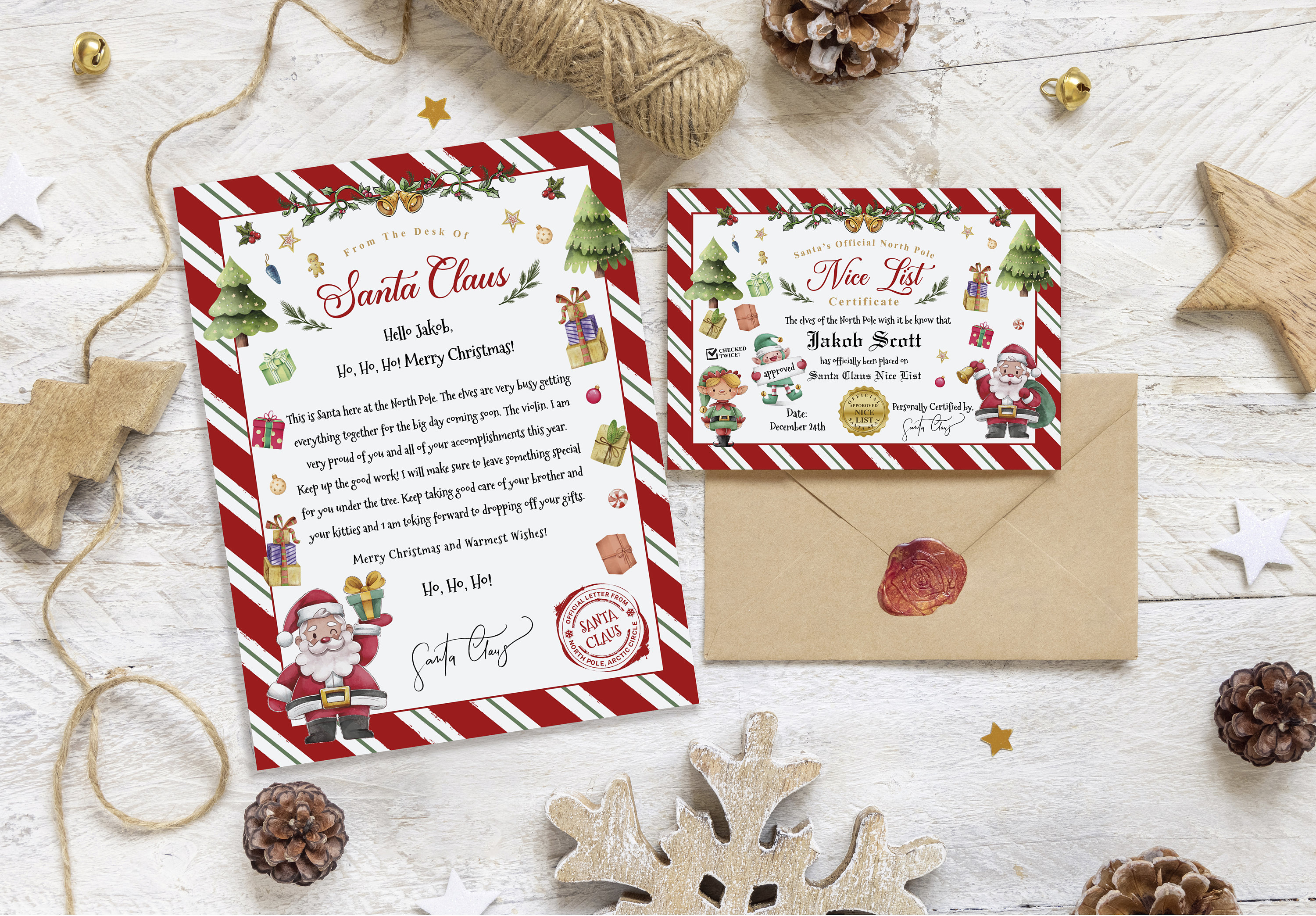 Official Letter From Santa Claus Greetings From Santa Claus Editable ...