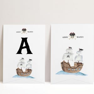 Pirate Birthday Welcome Sign - Ahoy Matey - Nautical Adventure Theme ...