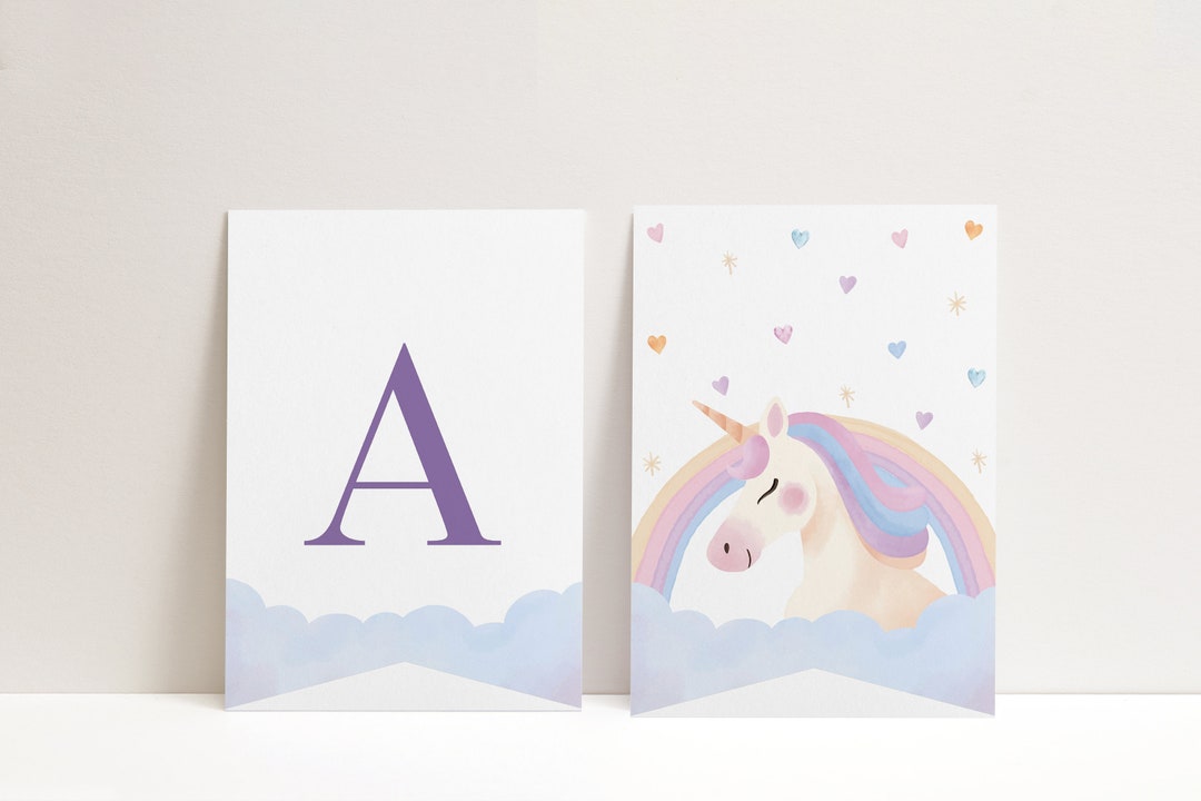 Unicorn Birthday Flag Banner Magical Theme Party Decor Pastel Unicorn ...