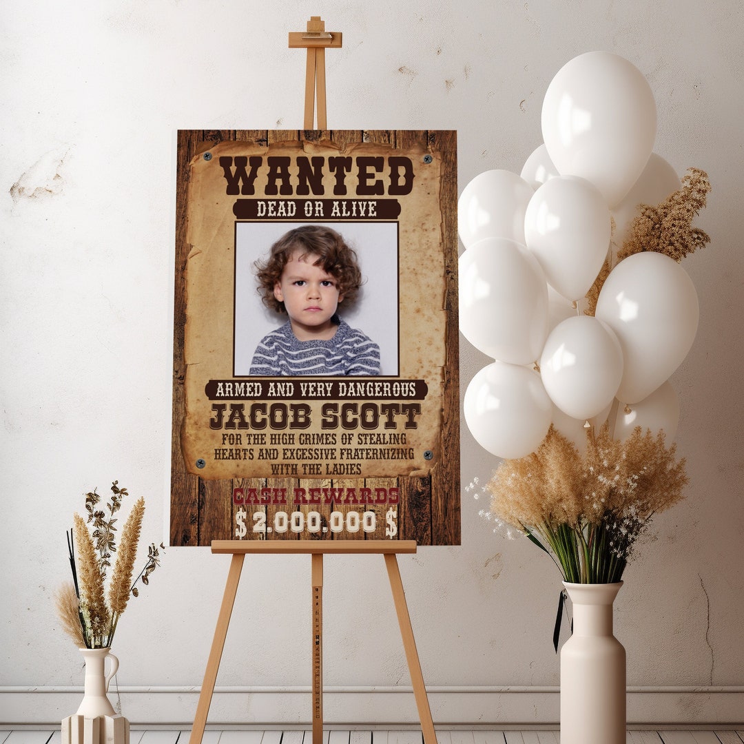 Editable Western Wanted Poster Template Western Outlaw Reward Sign Wild ...