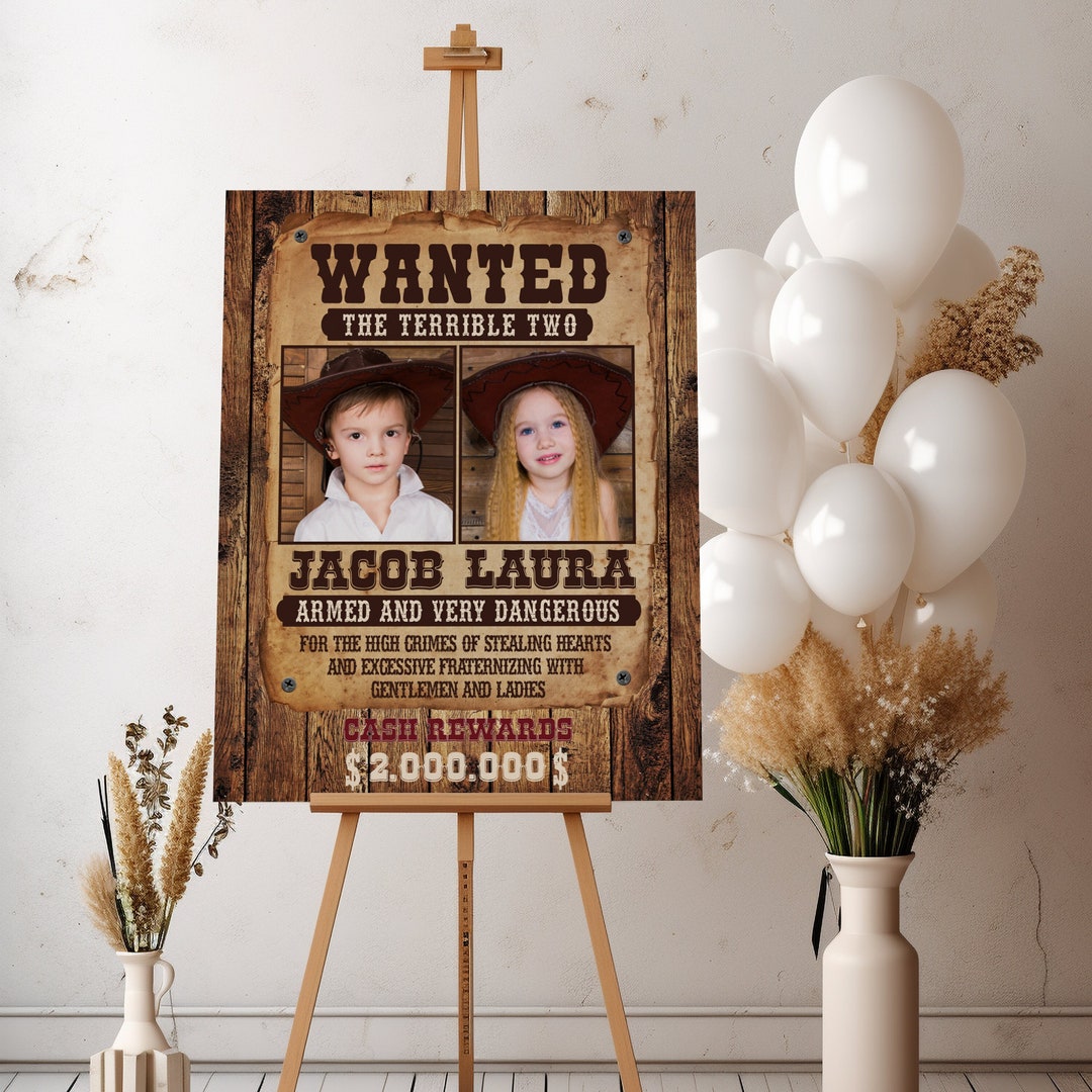 Editable Western Wanted Poster Template Western Outlaw Reward Sign Wild ...