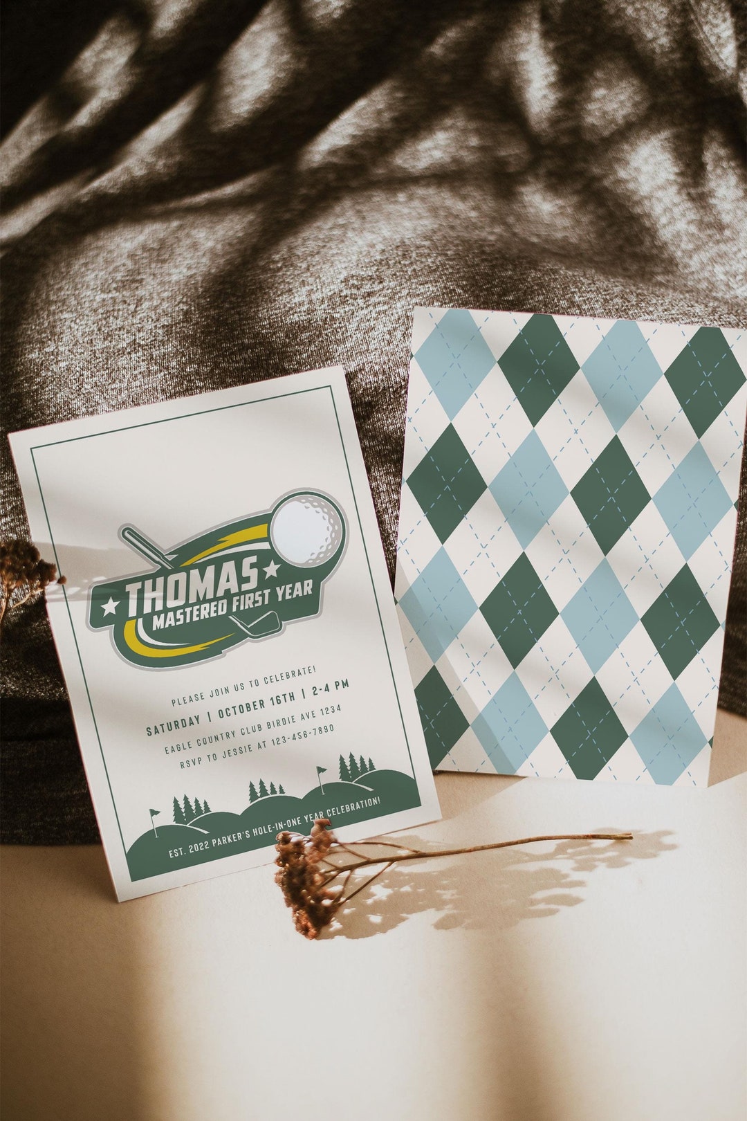 Masters Golf Birthday Invitation - Golf First Birthday Invite ...