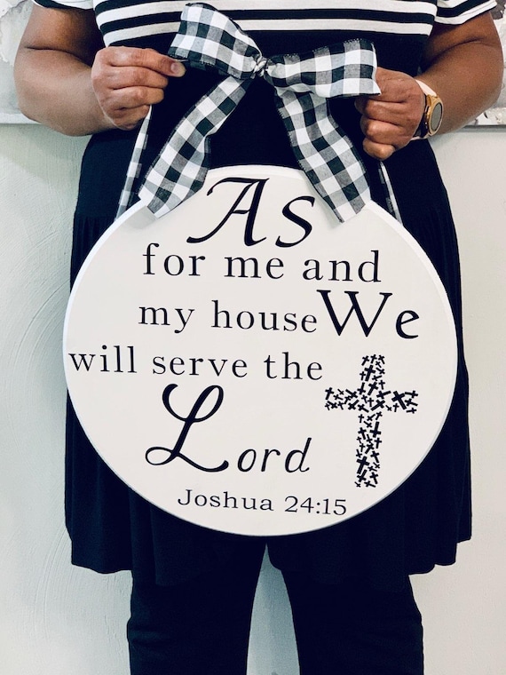 As for Me and My House Bible Verse Wall Decor Door Hanger | Etsy