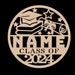 Custom Graduation Round Wood Sign Grad Wall Art Personalized Congrats ...