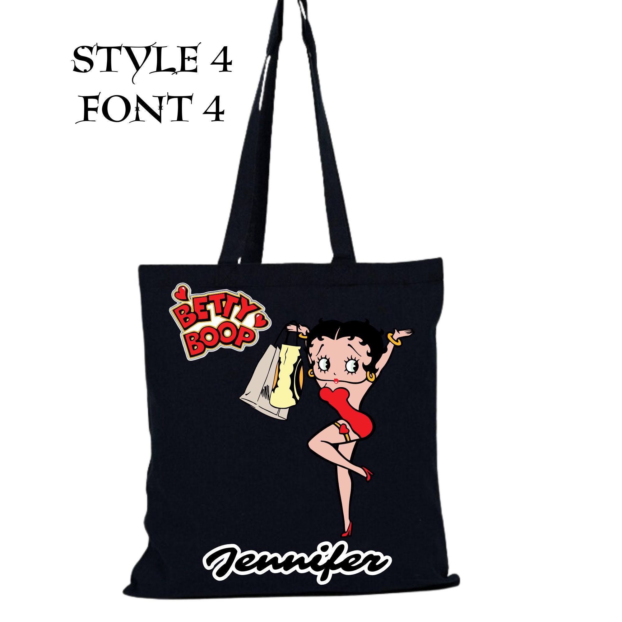 Personalized Betty Boop Black Tote Bag Gift for Her Custom - Etsy