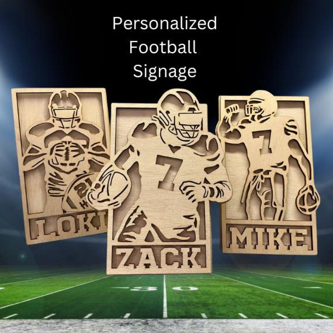 Custom Maple Wood Football Signage - Personalized Stadium Series, Add ...