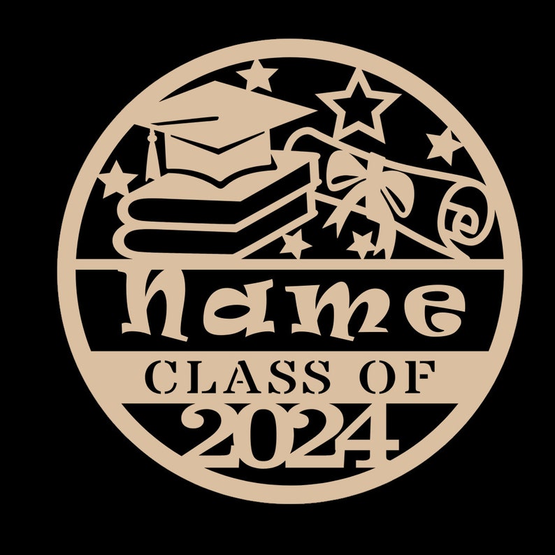 Custom Graduation Round Wood Sign Grad Wall Art Personalized Congrats ...