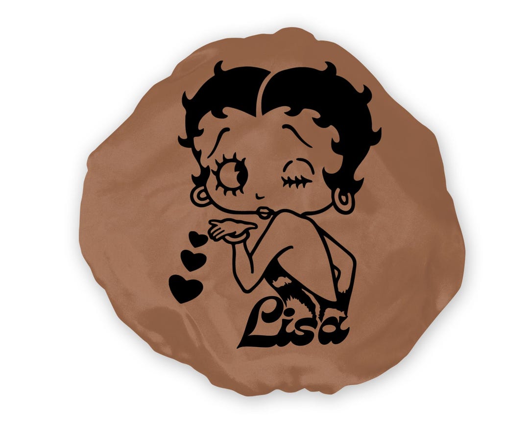 Personalized Betty Boop Satin Hair Bonnet for Women Blue Hair Bonnet ...