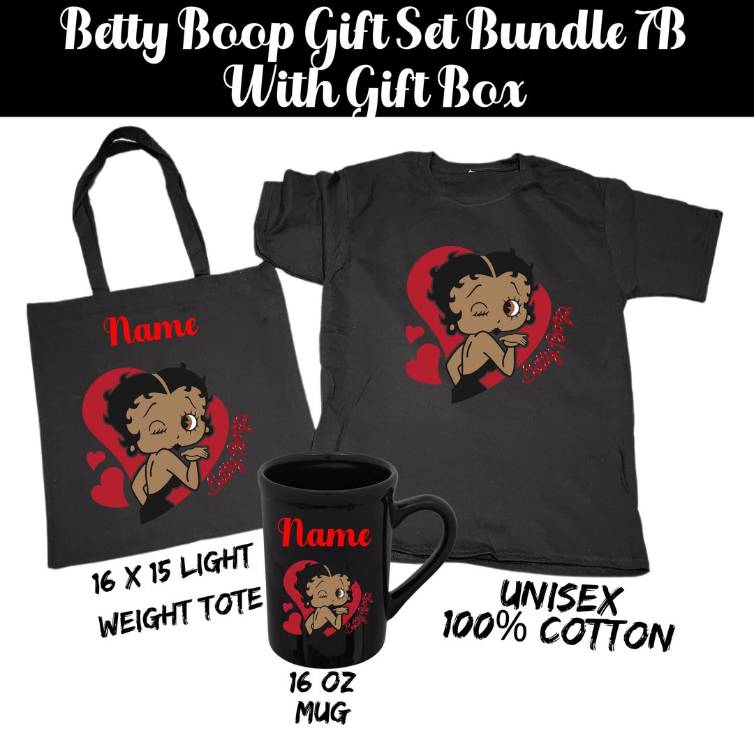 Betty Boop Gift Set Tote Bag, T-shirt, 16oz Mug - Ideal for Betty Boop ...