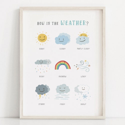 PRINTABLE Weather Chart Preschool Weather Educational Poster | Etsy