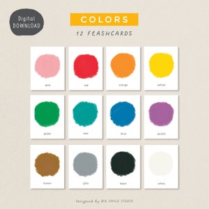 PRINTABLE Color Flashcards for Kids, Montessori Preschool Toddler Basic ...