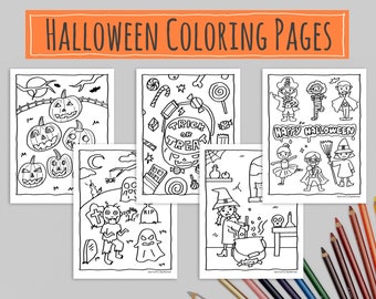 Halloween coloring | Etsy