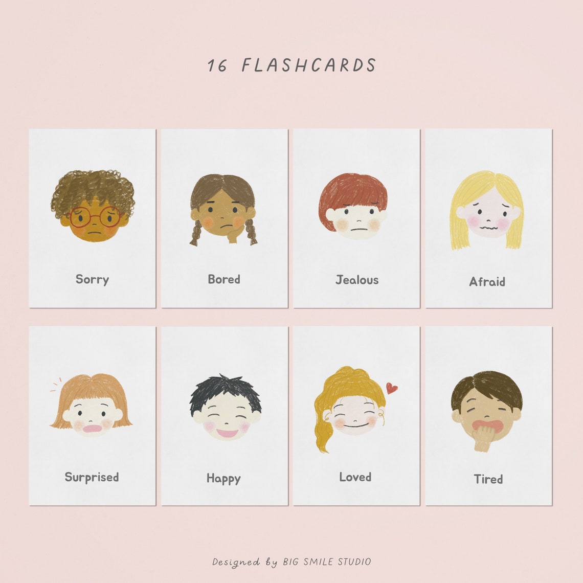 BUNDLE Printable Feelings Chart Poster & Flashcards Set for - Etsy