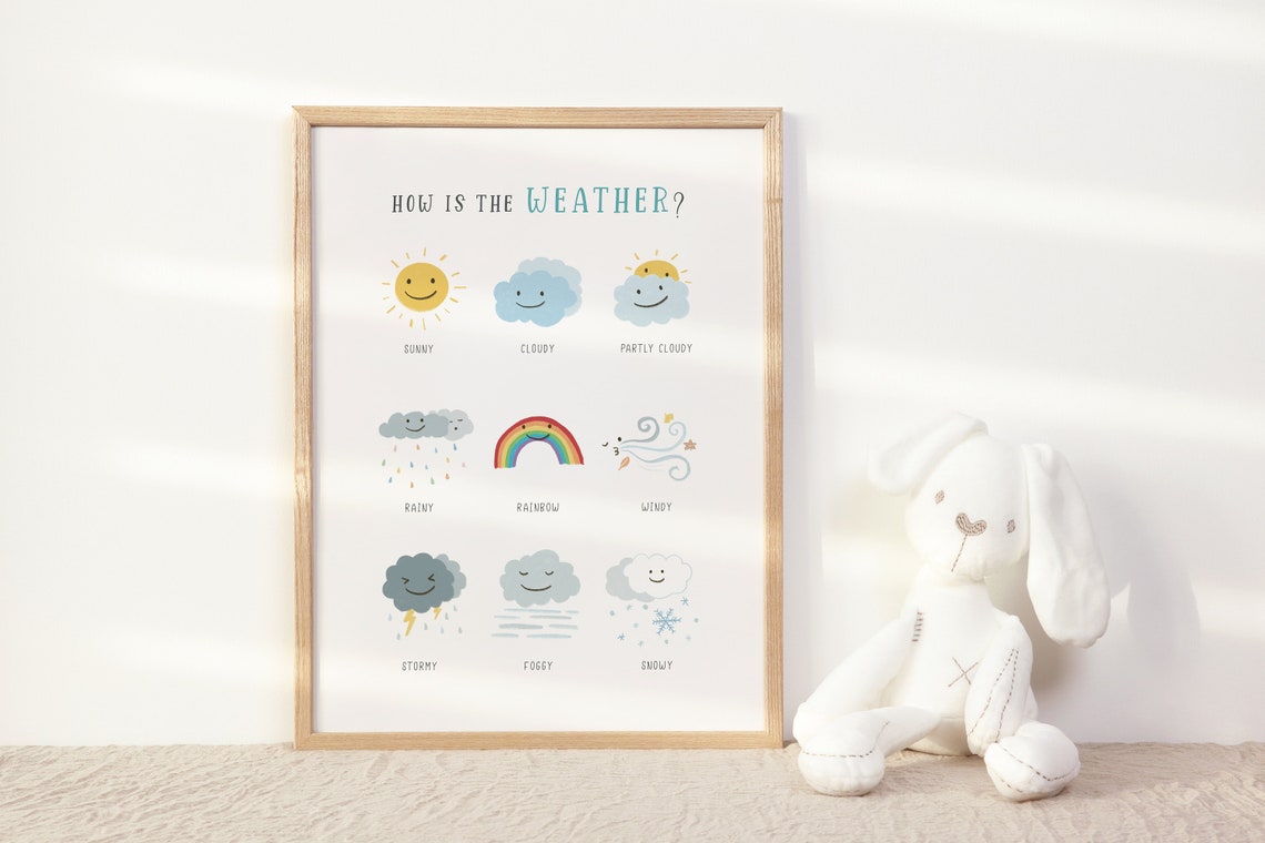 PRINTABLE Weather Chart Preschool Weather Educational Poster | Etsy