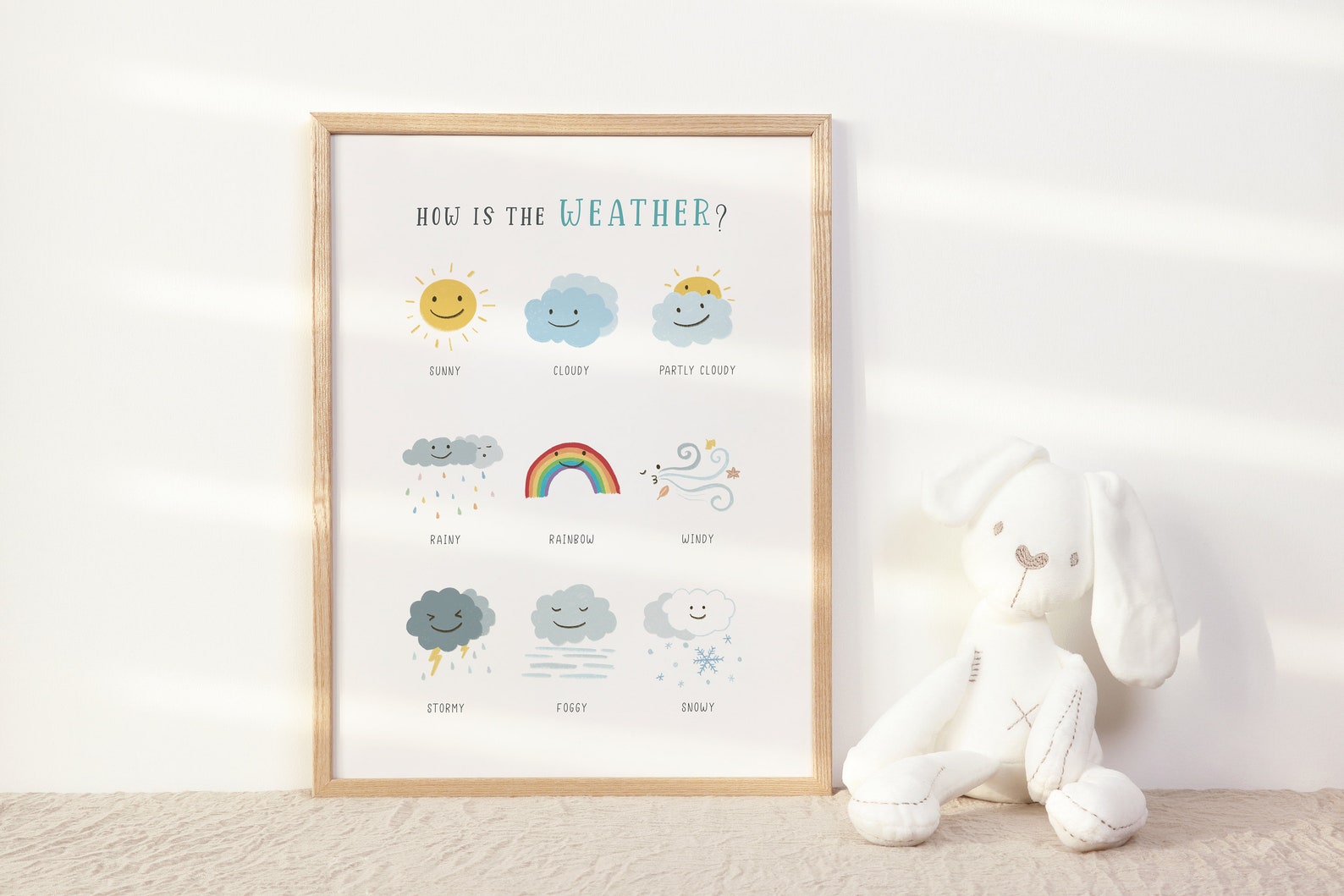 PRINTABLE Weather Chart, Preschool Weather Educational Poster ...