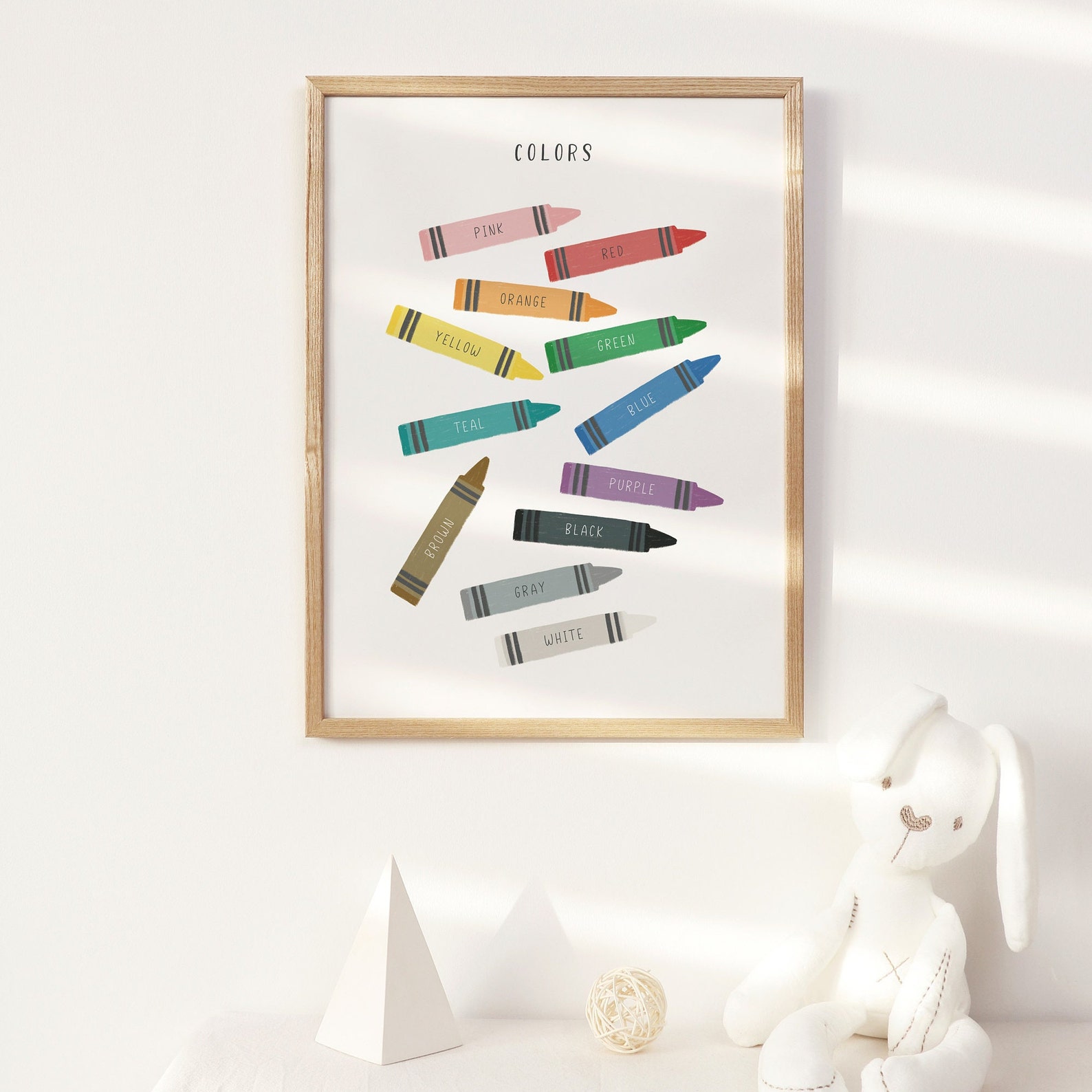 PRINTABLE Colors Poster for Kids Crayons Nursery Educational - Etsy
