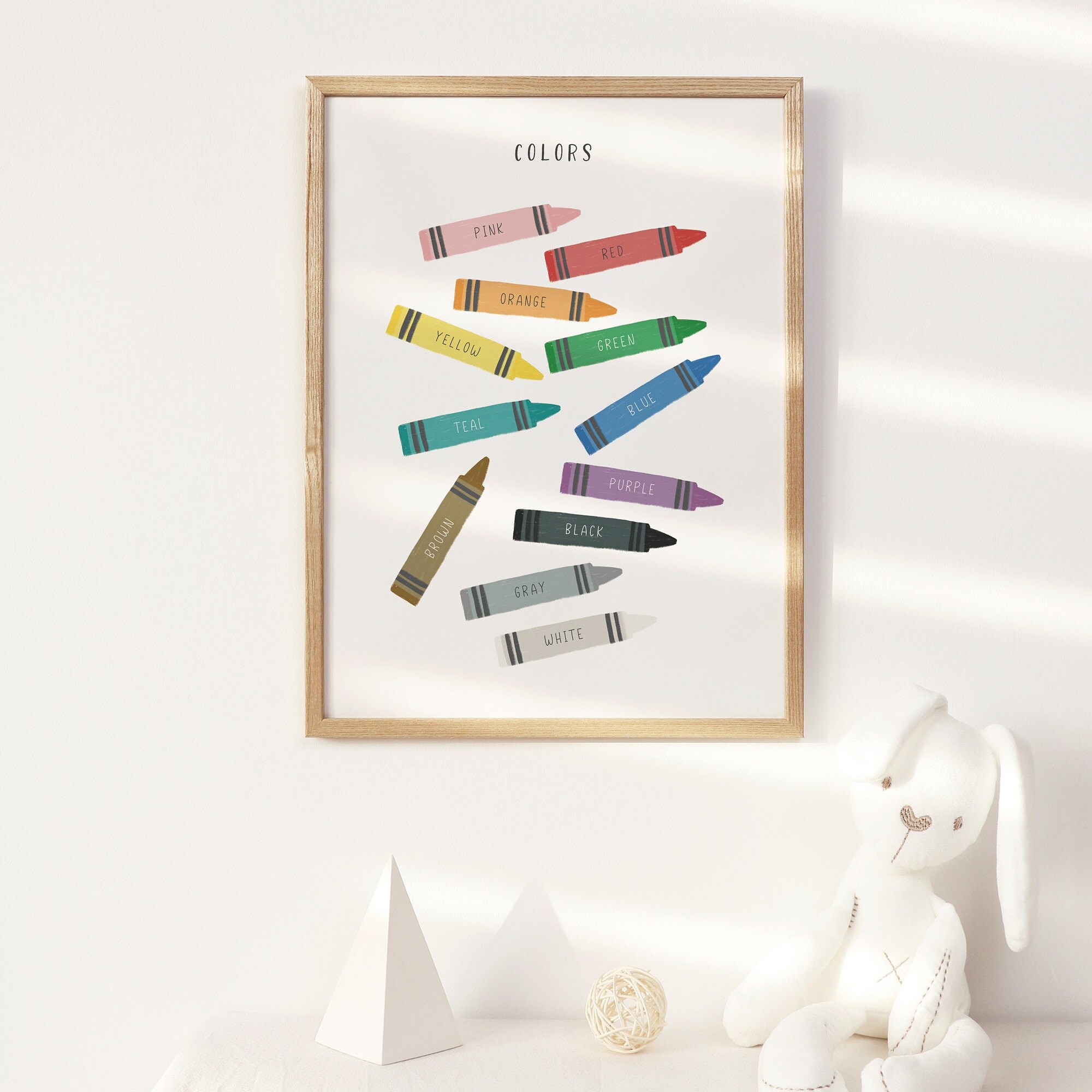 PRINTABLE Colors Poster for Kids Crayons Nursery Educational - Etsy