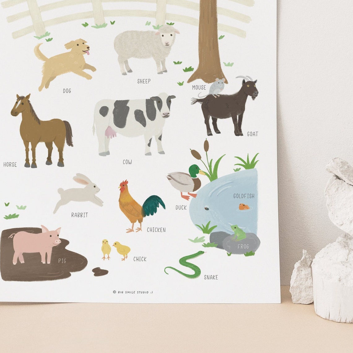 PRINTABLE My Animal Friend Poster for Kids, Familiar Animals ...