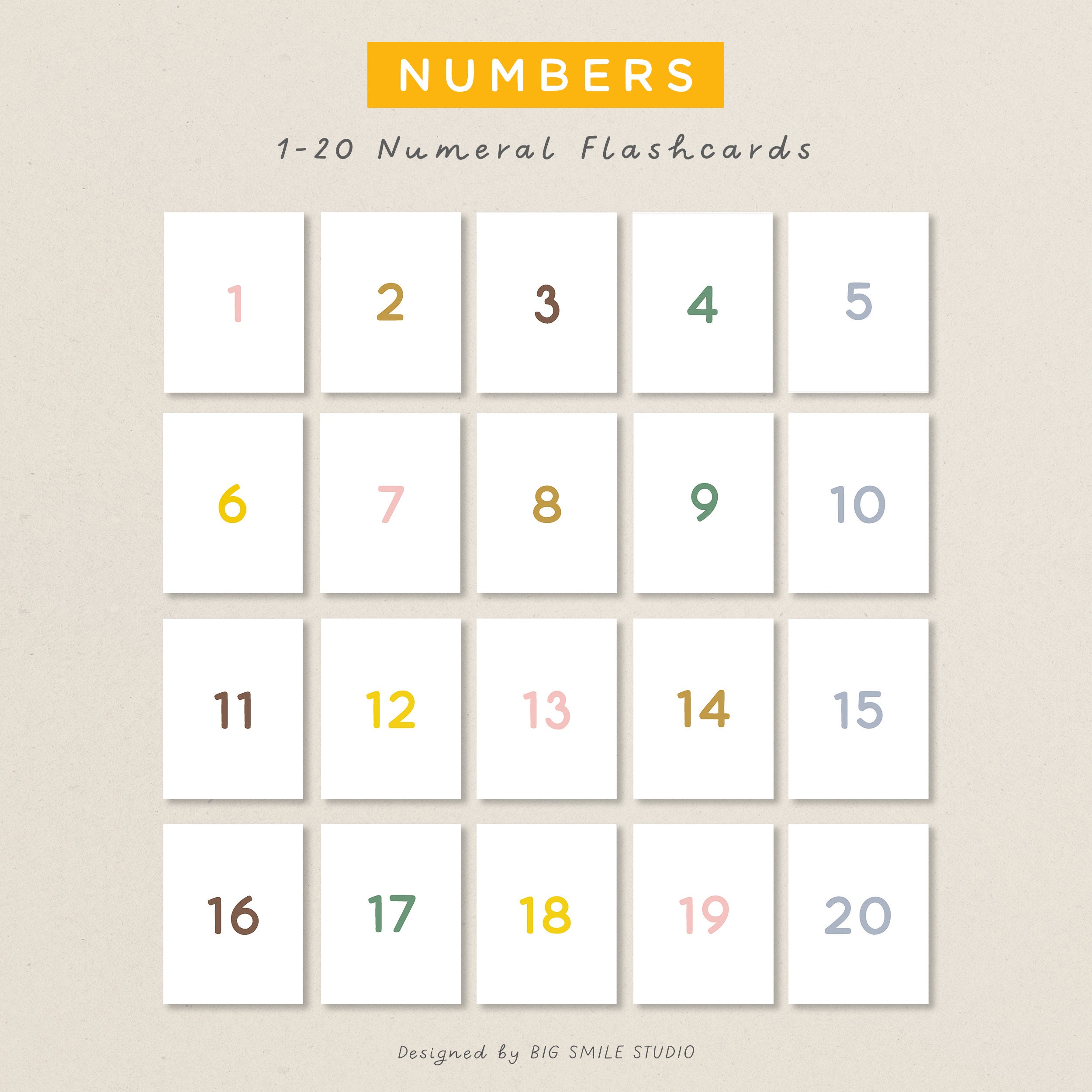 BUNDLE Number Sense Flashcards Printable for Kids, Learning Numbers ...