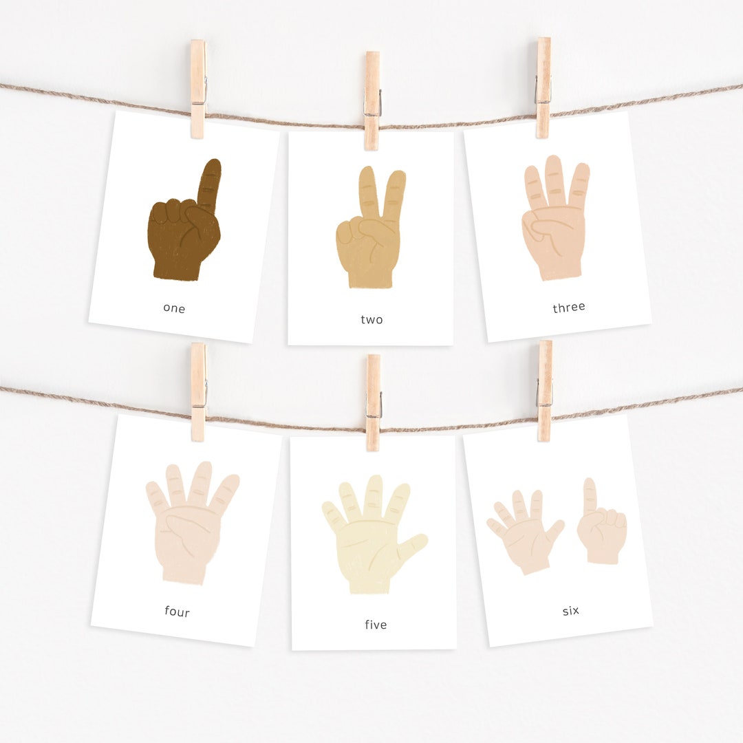 PRINTABLE Finger Number Flashcards 1-10 for Kids, Learning Number Sense ...
