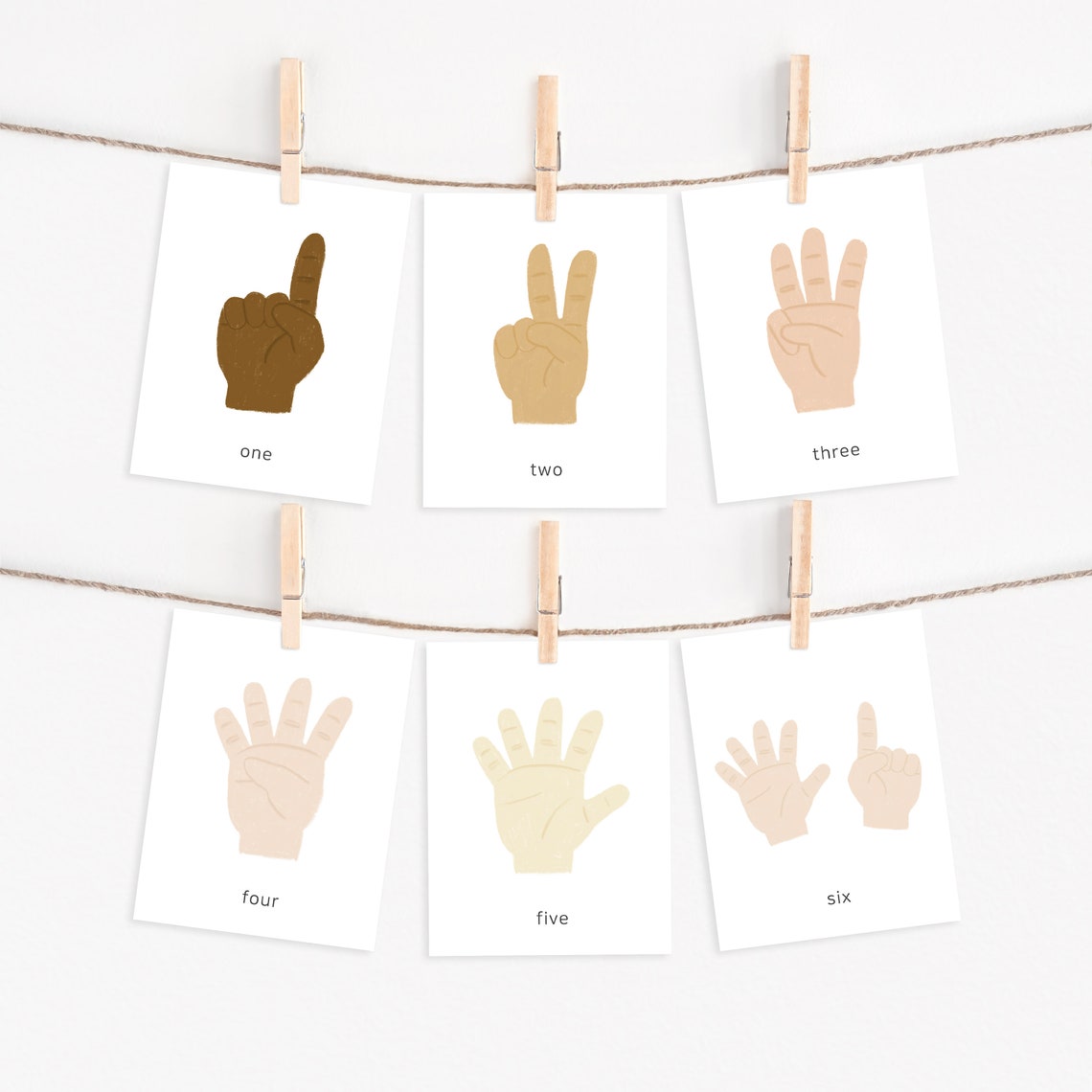 PRINTABLE Finger Number Flashcards 1-10 for Kids Learning - Etsy
